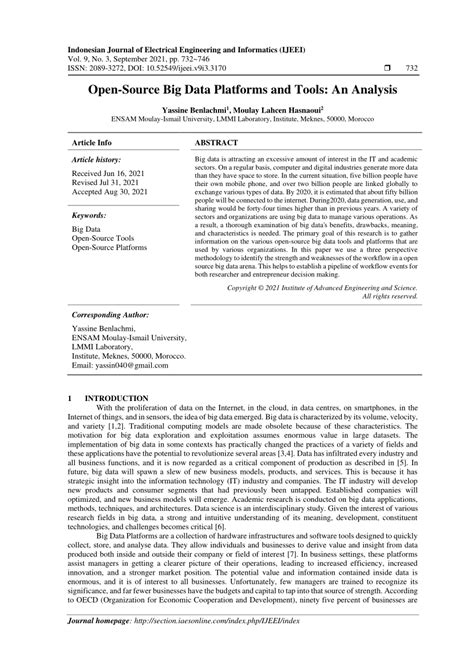 Pdf Open Source Big Data Platforms And Tools An Analysis