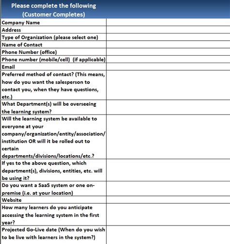 The Latest Learning System Rfi Template