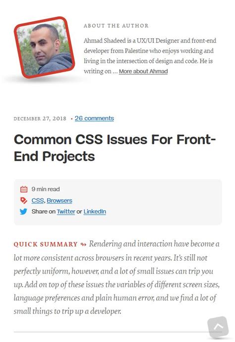 Common Css Issues For Front End Projects — Smashing Magazine Css