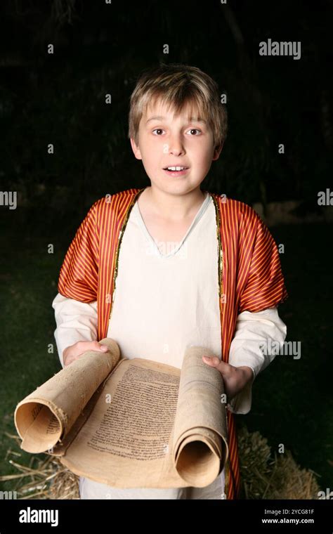 Babe Reading A Scroll Stock Photo Alamy