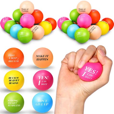 Sotiff 100 Pieces Motivational Stress Balls Colorful