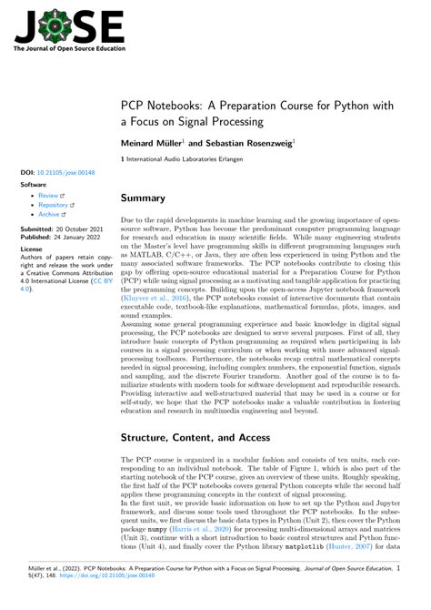 Pdf Pcp Notebooks A Preparation Course For Python With A Focus On