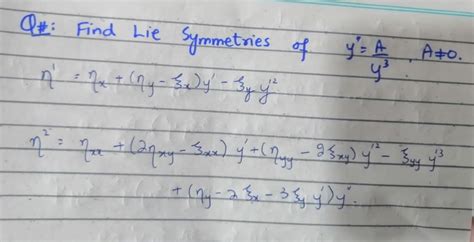 Solved Q Find Lie Symmetries Of