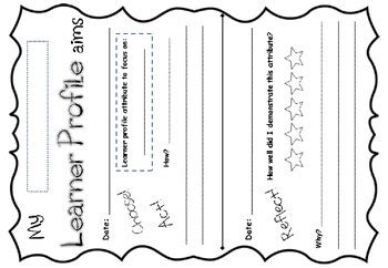 IB PYP Learner Profile Goal Setting Reflection Sheet By A Crucial Week