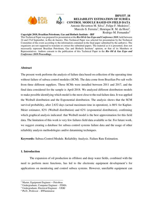 pdf reliability estimation of subsea control module based on field data