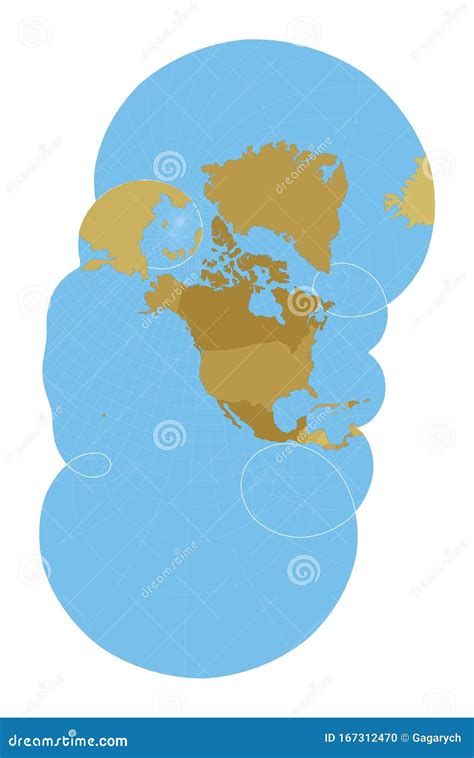 World Map Modified Stereographic Projection For Stock Vector Illustration Of Atlas Artistic