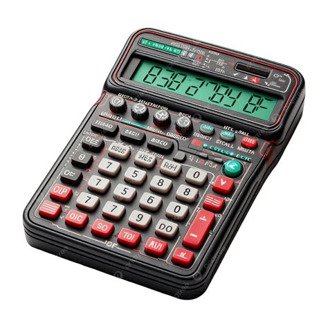 녹색 Lcd 디스플레이와 계산 기능을위한 다양한 버튼이있는 검은 과학 계산기 흑인 과학 계산기 녹색 Lcd 디스플레이 고급 수학적 기능 Png 일러스트 및 이미지 에