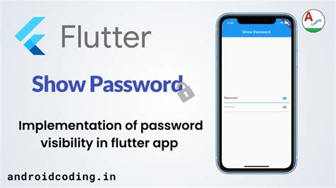 Flutter How To Showhide Password Tutorial