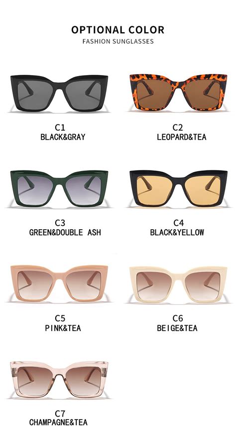 Korean Version Fashion Oversized Cat Eye Square Sunglasses Women Retro