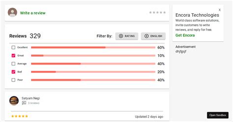 Reviews Grid Codesandbox