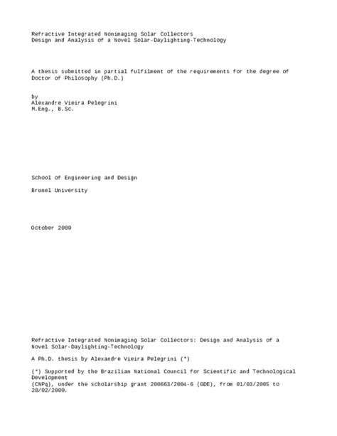 Refractive Integrated Nonimaging Solar Collectors Design Av Pelegrini