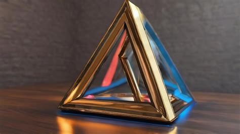 Premium Ai Image Polished Triangle Metal Frame 3d Rendering