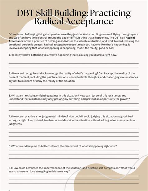 Dbt Skill Building Practicing Radical Acceptance Etsy Radical Acceptance Dbt Skills Dbt