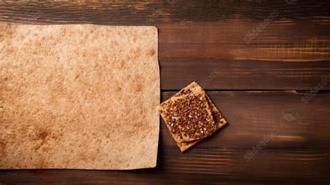 Passover Feast Kosher Matzah And Walnut Bread On Sand Colored