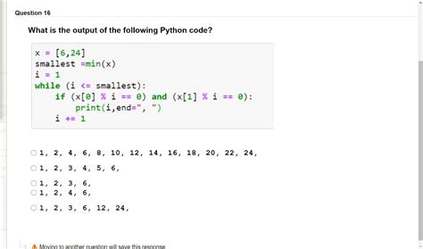 Solved Question 16 What Is The Output Of The Following