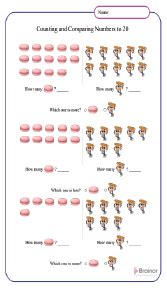 18 Free Worksheets On Comparing Numbers To 20 Brainor