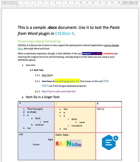 Paste From Word Ckeditor 4 Documentation