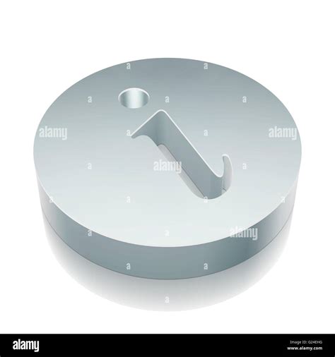 web design icon 3d metallic information with reflection vector