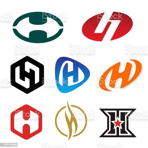 현대 초기 편지 H 로고 세트 컬렉션 로고에 대한 스톡 벡터 아트 및 기타 이미지 로고 균형 금융 Istock