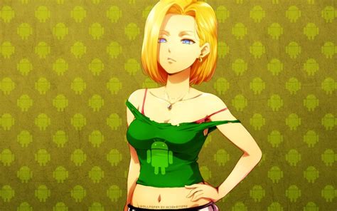 android 18 dragon ball and 2 more drawn by hairu and hidekeitaro