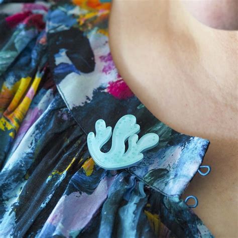 Ocean Coral Simplified Mini Brooch By Erstwilder