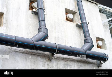 Polyethylene Pipes Drain Water From Sky Train Tracks Hdpe Pipeline Drainage Black Pe Tube Was