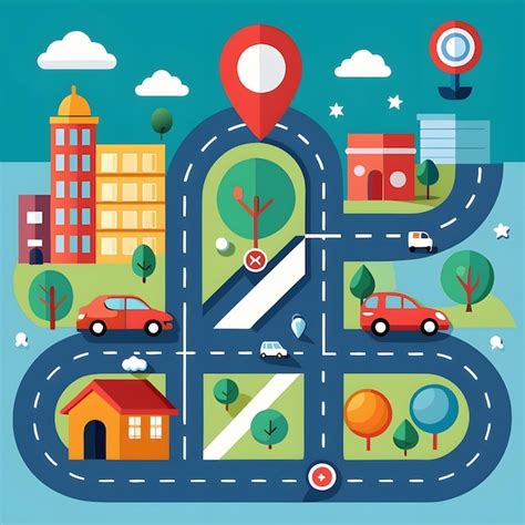 City Map Gps Navigation Vector Premium Ai Generated Image