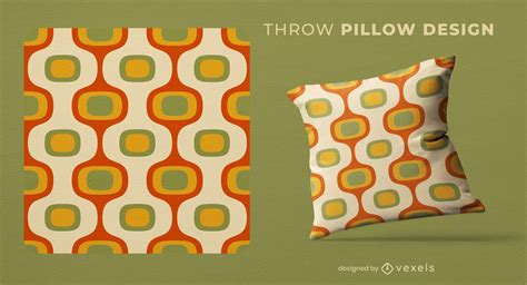 Retro Patterns Throw Pillow Design Vector Download