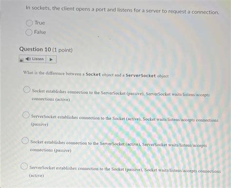 Solved In Sockets The Client Opens A Port And Listens For A