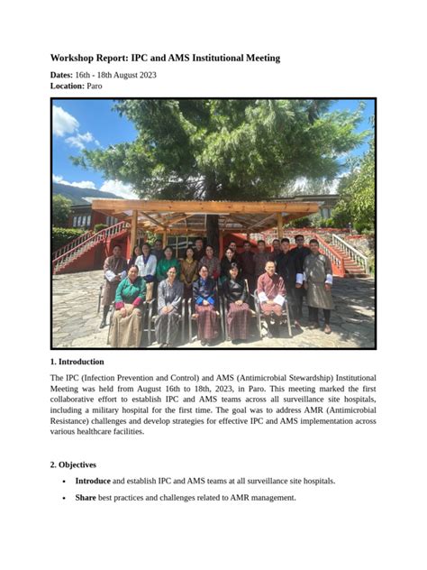 Ipc And Ams Workshop Report 2 Pdf Antimicrobial Resistance Social Programs