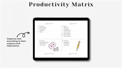 Productivity Matrix Free Digital Planners