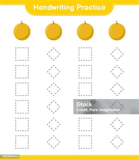 필기 연습 허니 멜론의 라인을 추적 교육 어린이 게임 인쇄 워크 시트 벡터 일러스트레이션 여가활동 게임에 대한 스톡 벡터 아트 및 기타 이미지 Istock
