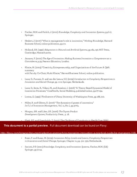 Adaptive Approach To Managing Innovation A Practical Guide For
