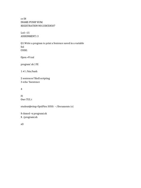 Assignment Shell Scripting With Images Pdf Computer Science