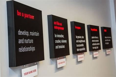 Lasallian Core Values Signage In Corporate Office