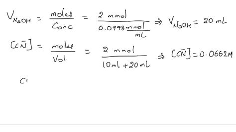 Solved In The Titration Of Hcn With Naoh The Following Chemical