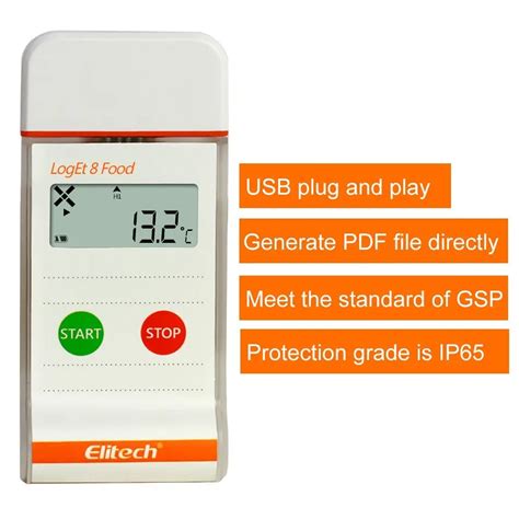 USB Waterproof Temperature Data Logger For Food Cold Chain Reusable PDF Report USB Port