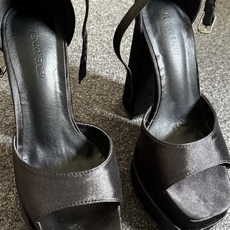 Jenny Fairy Ccc Black Satin Platform Sandals With Depop