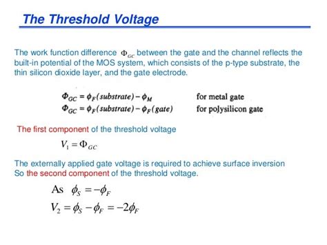 Energy Efficiency In Schools Threshold Voltage Equation