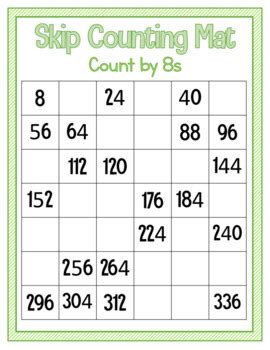 Skip Counting Mat - Count by 8s by Corrie Pennington | TpT