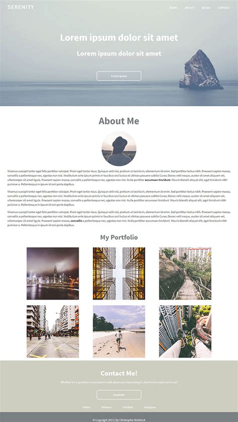 free serenity website template free website templates html5 and css