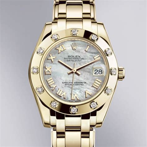 The Rolex Pearlmaster 34 In 18 Ct Yellow Gold 34 Mm Case White Mother