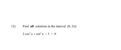 solved find all solutions in the interval [0 2π