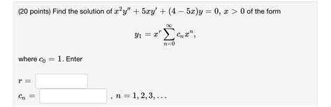 Solved Points Find The Solution Of Chegg Com