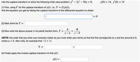 Solved Use The Laplace Transform To Solve The Following