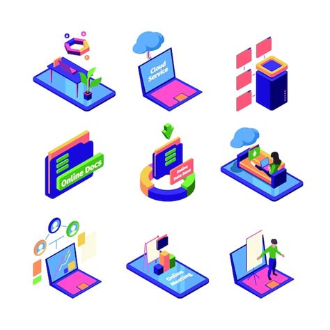 Premium Vector Remote Digital Folders Data Center Business Office