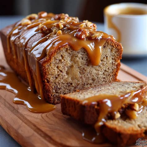 Salted Caramel Banana Bread With Rich Glaze And Moist Crumb Tasty Gusto