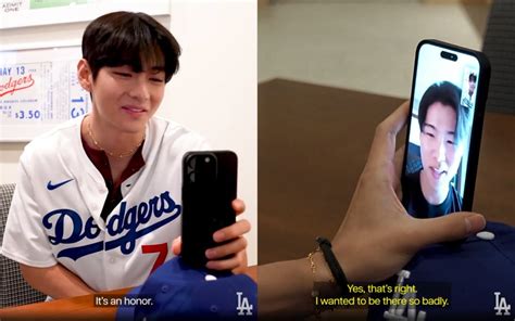 Btss V Connects Virtually With La Dodgers Infielder Kim Hye Seong