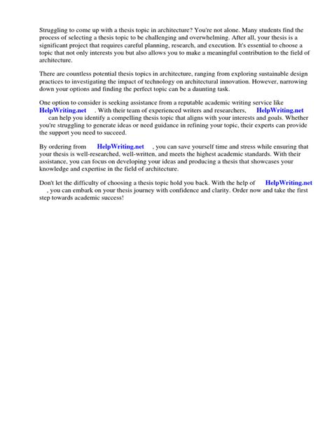Thesis Topics Architecture Pdf Thesis Internet