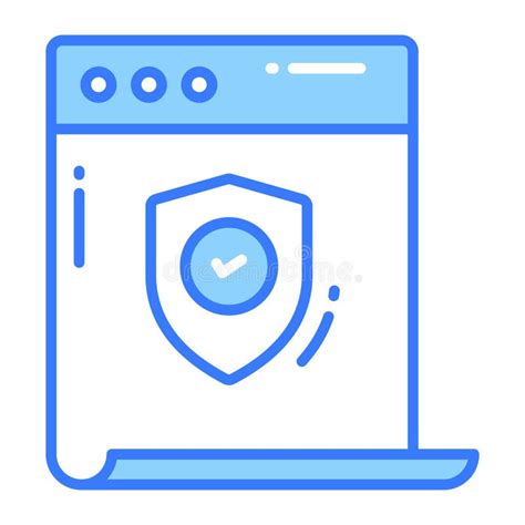 Safety Shield On Webpage Denoting Website Security Vector Premium Icon Stock Vector